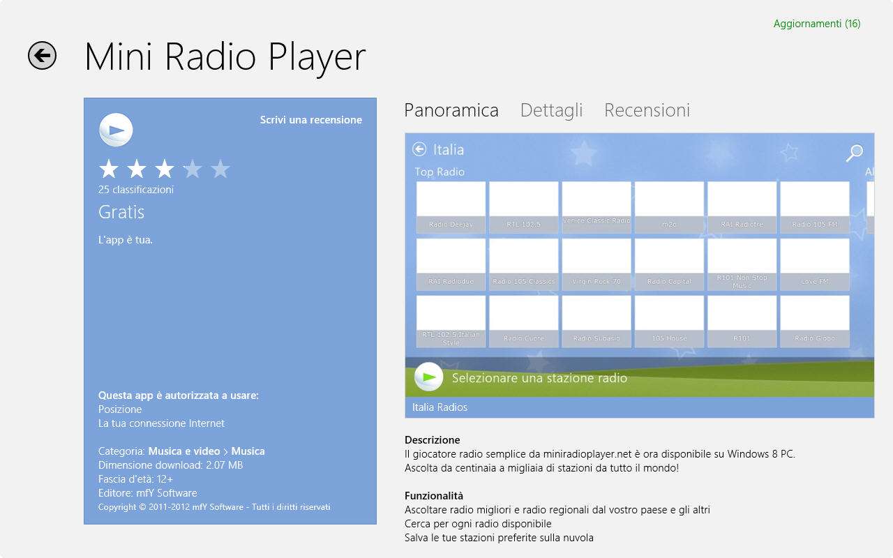 Mini Radio Player | Download e installazione