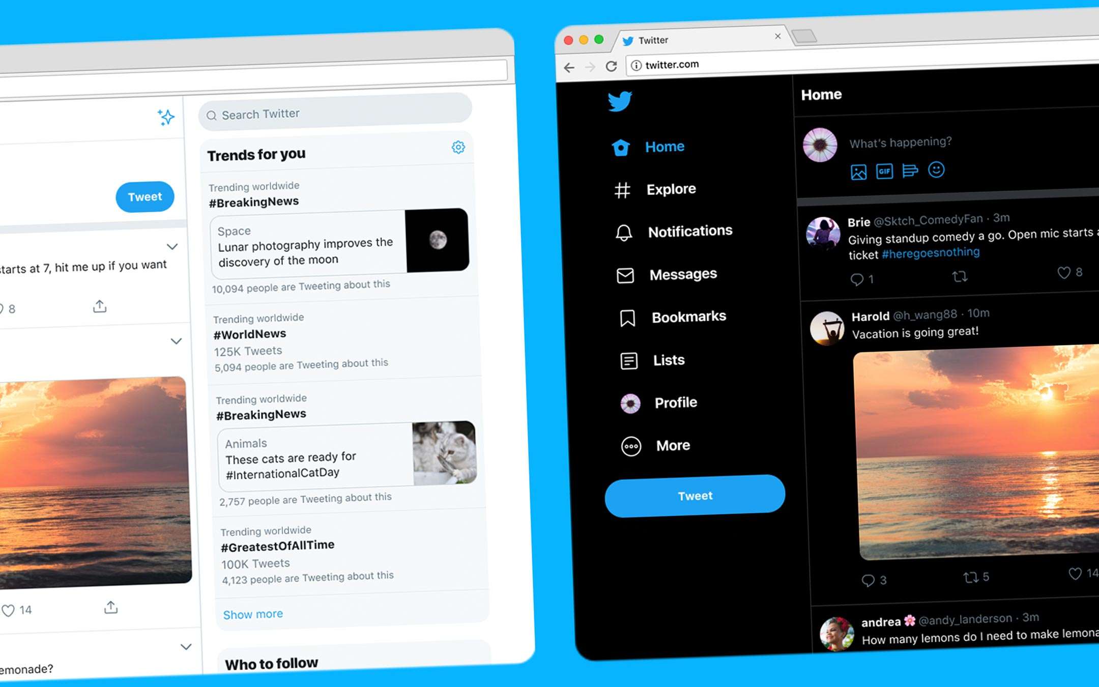 Il restyling di Twitter su desktop è in fase di rollout: le novità