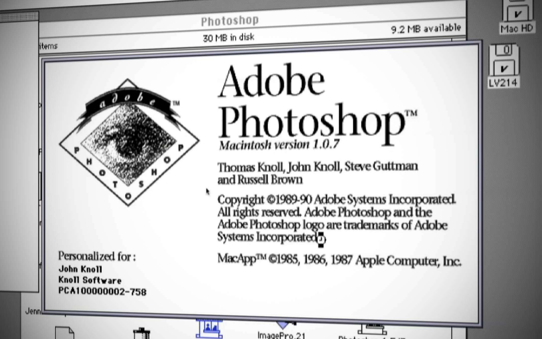 Photoshop compie 30 anni: ecco com'era nel 1990