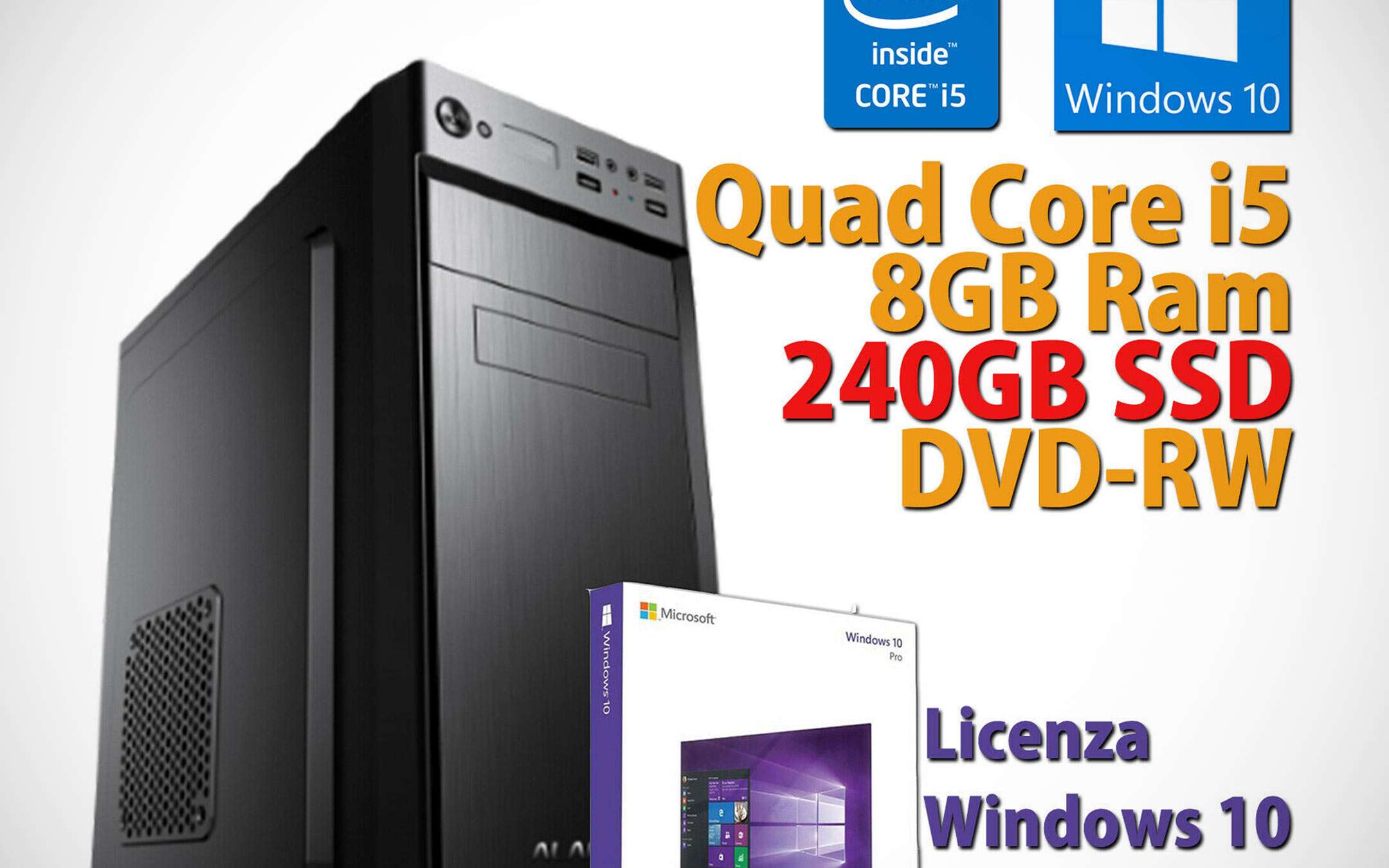 Offerte eBay: PC desktop assemblato con W10 Pro a 259,90 euro