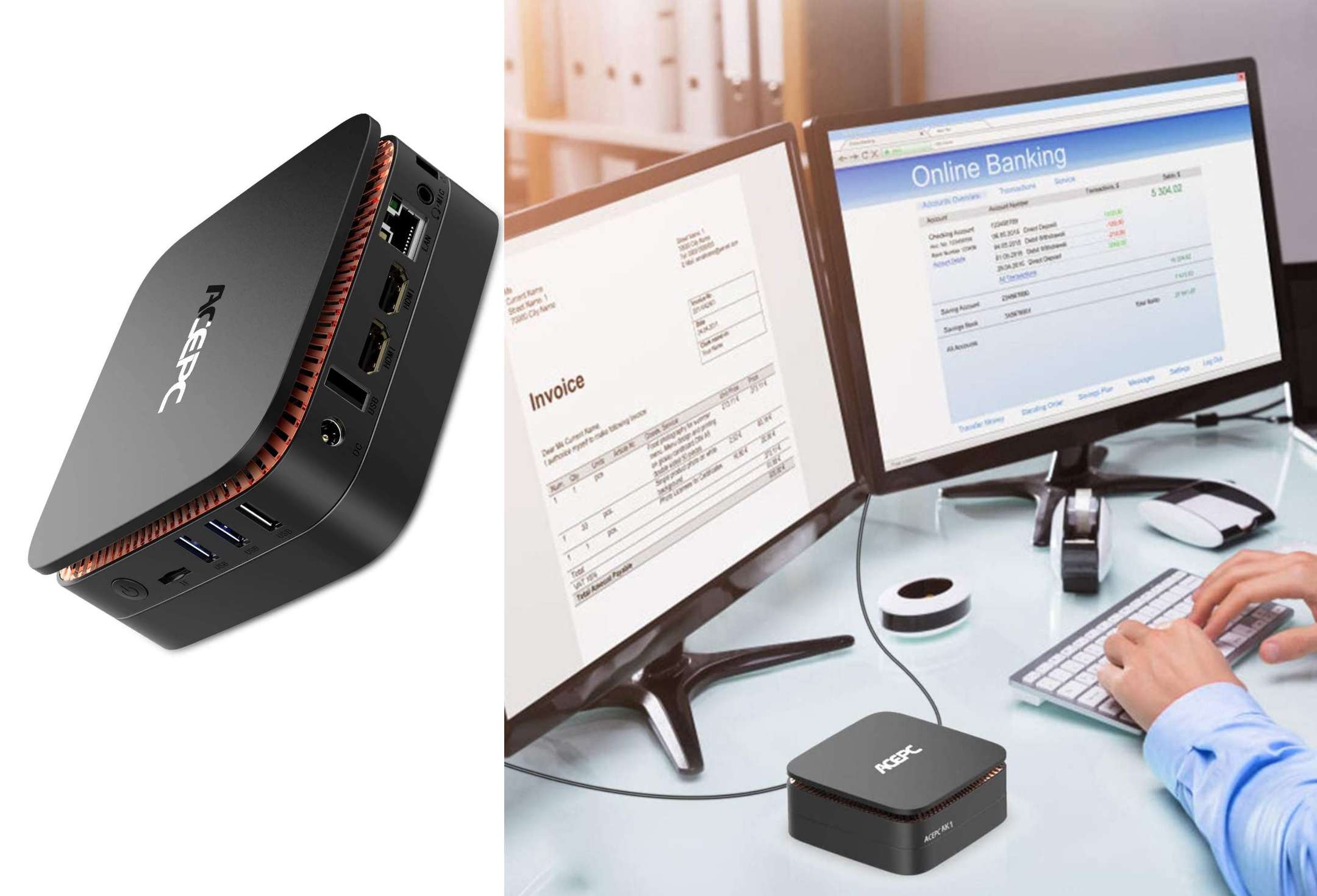 Mini PC Intel 6/128GB doppio disco in offerta