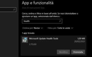 Windows 10: cos'è Microsoft Update Health Tools?