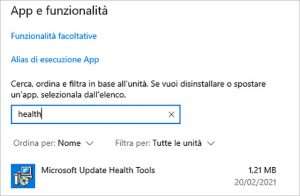 Windows 10: cos'è Microsoft Update Health Tools?