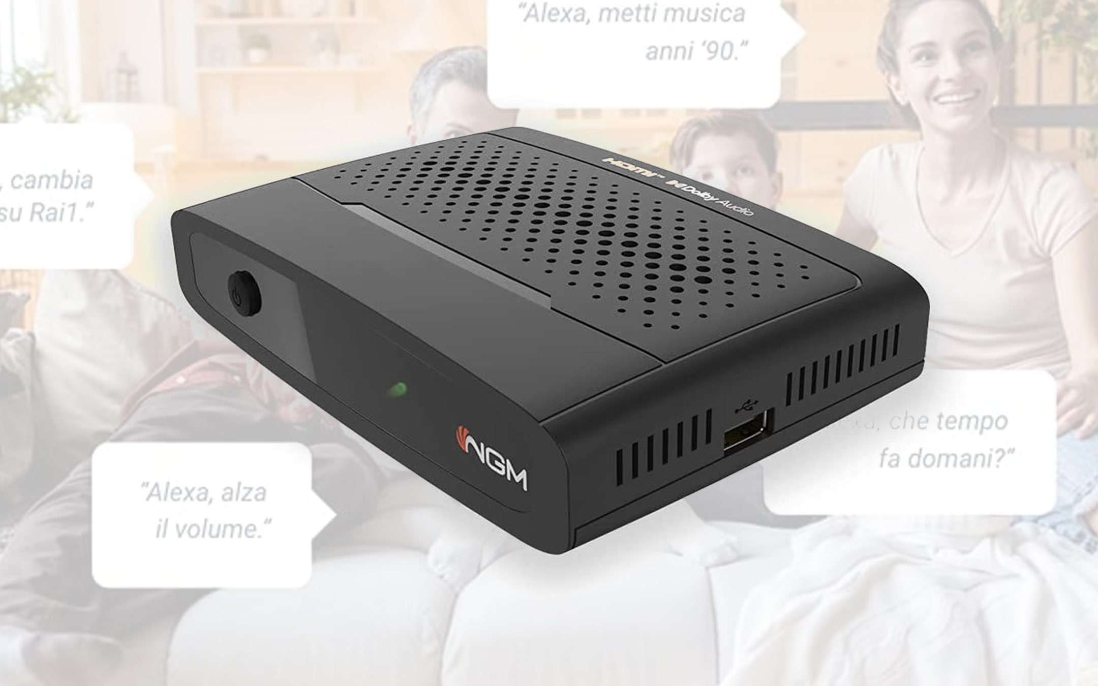 Nuovo digitale terrestre: guarda questo decoder DVB-T2 con Alexa