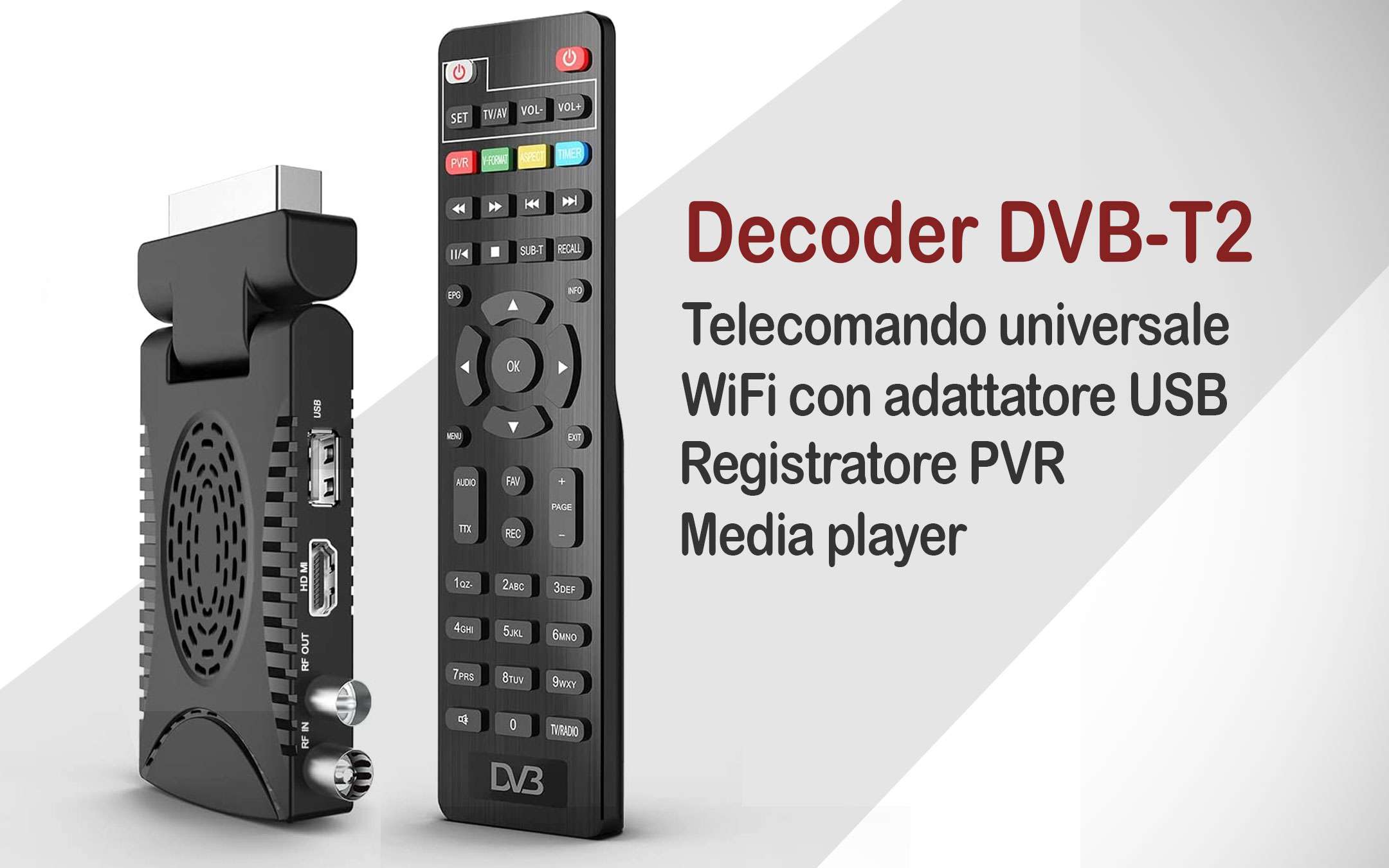 Decoder DVB-T2 multifunzione: SUPER PREZZO su Amazon