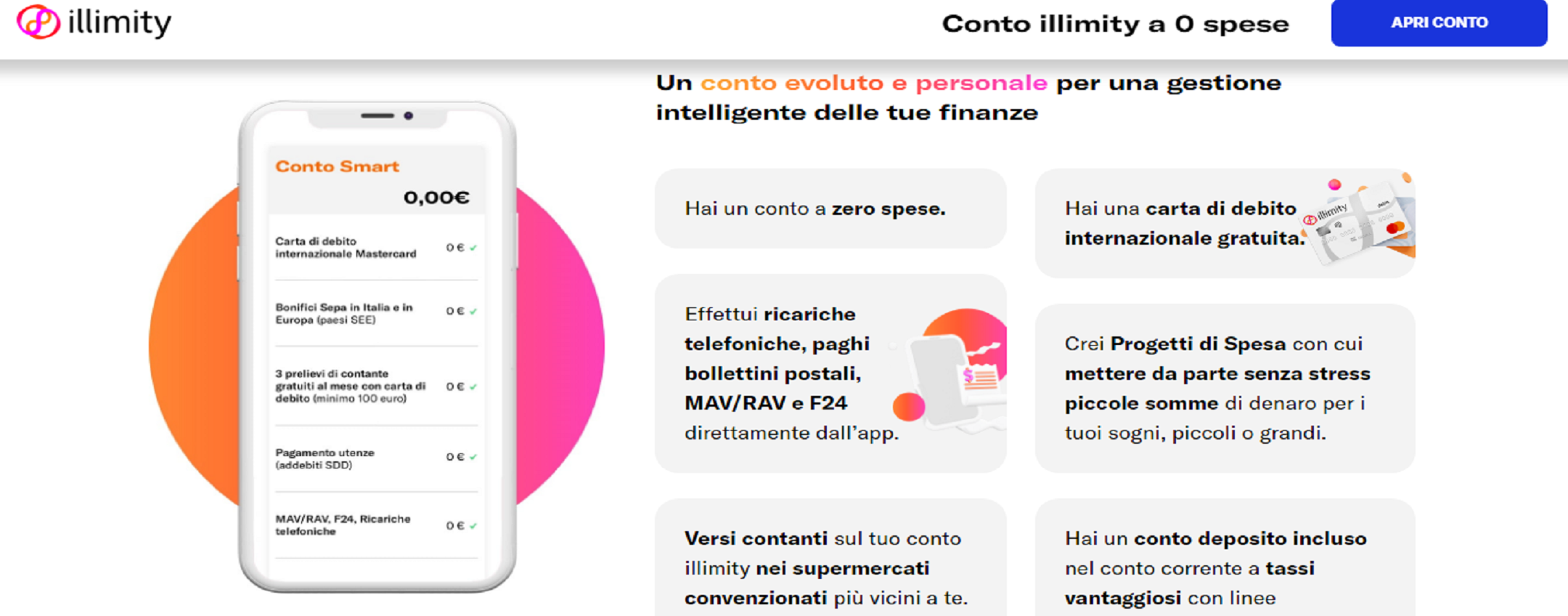 Illimity Bank: conto Smart a zero spese a vita