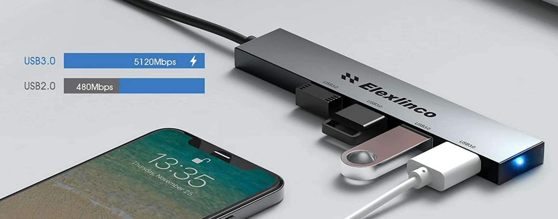 Multitasking alla mano con questo Hub USB C 4 in 1 (10€)