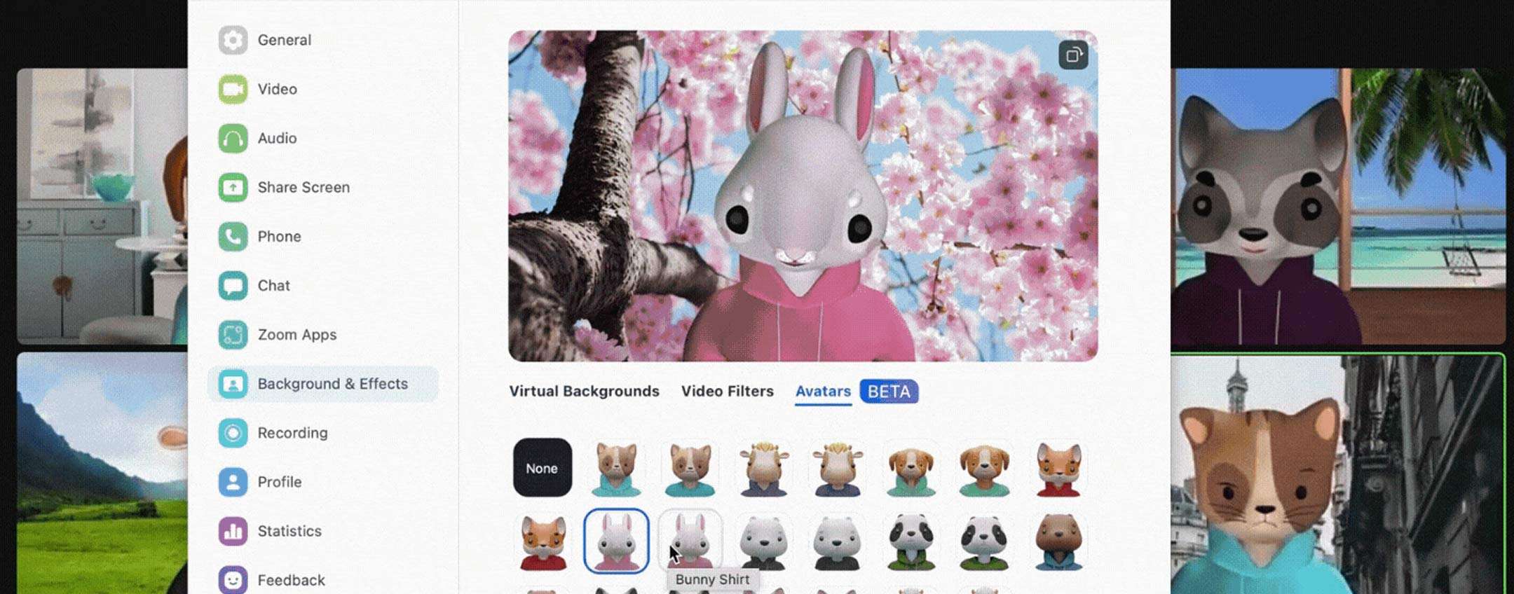 Zoom: con gli Avatar, diventi un animale