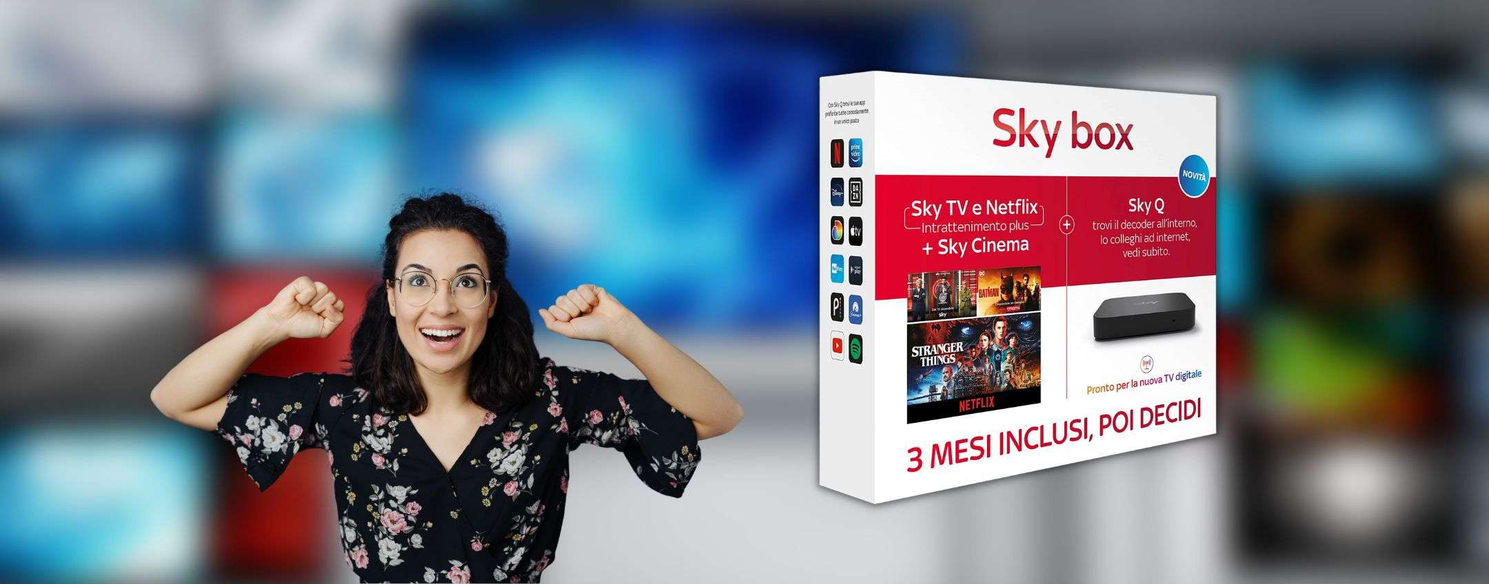 Sky in regalo per Natale: ecco la box con Sky TV, Netflix e Cinema