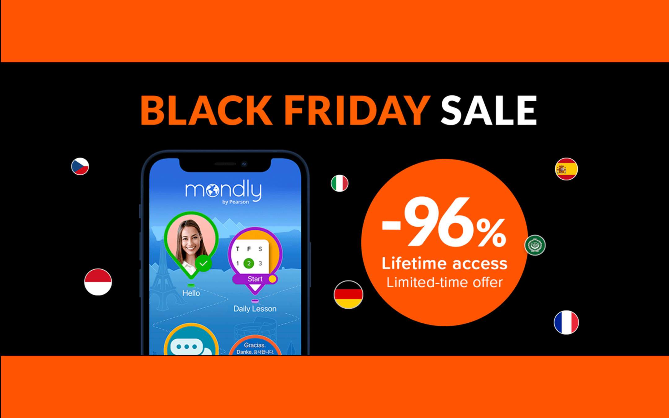 Black Friday con Mondly: impara 41 lingue al 96% di sconto