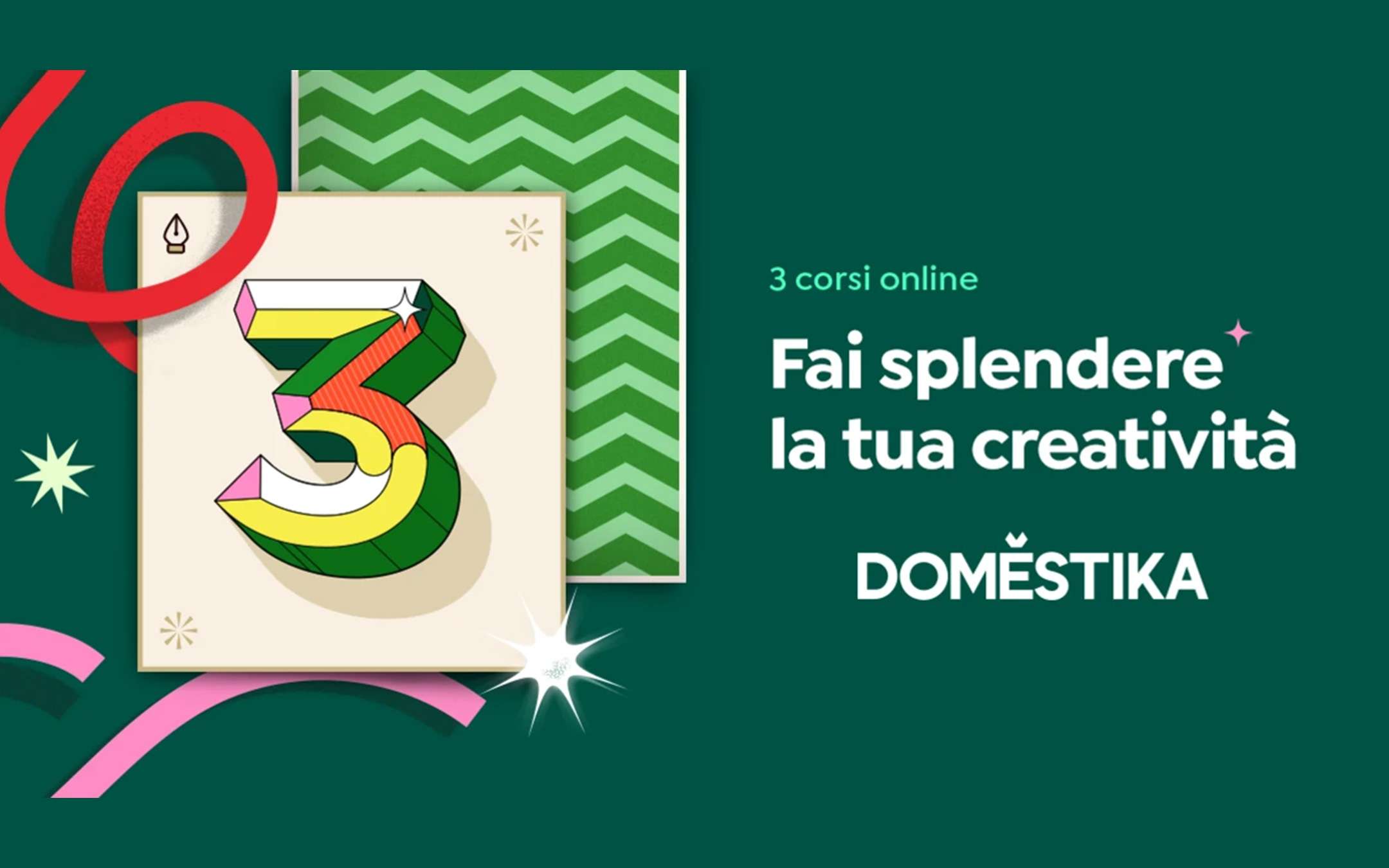 Un "pacchetto" di corsi sotto l'albero: ecco la promo Domestika