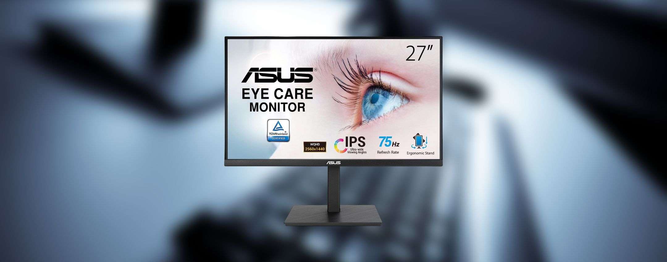 Monitor ASUS 27" con tecnologia Eye Care: super sconto Amazon