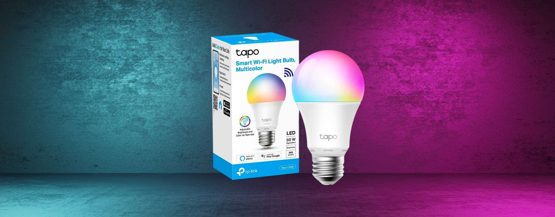 Lampadina SMART LED, con 16 milioni di colori e attacco E27: soli 10€