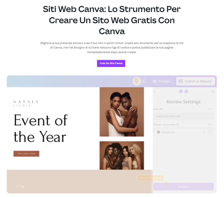 Come usare Canva per creare siti web