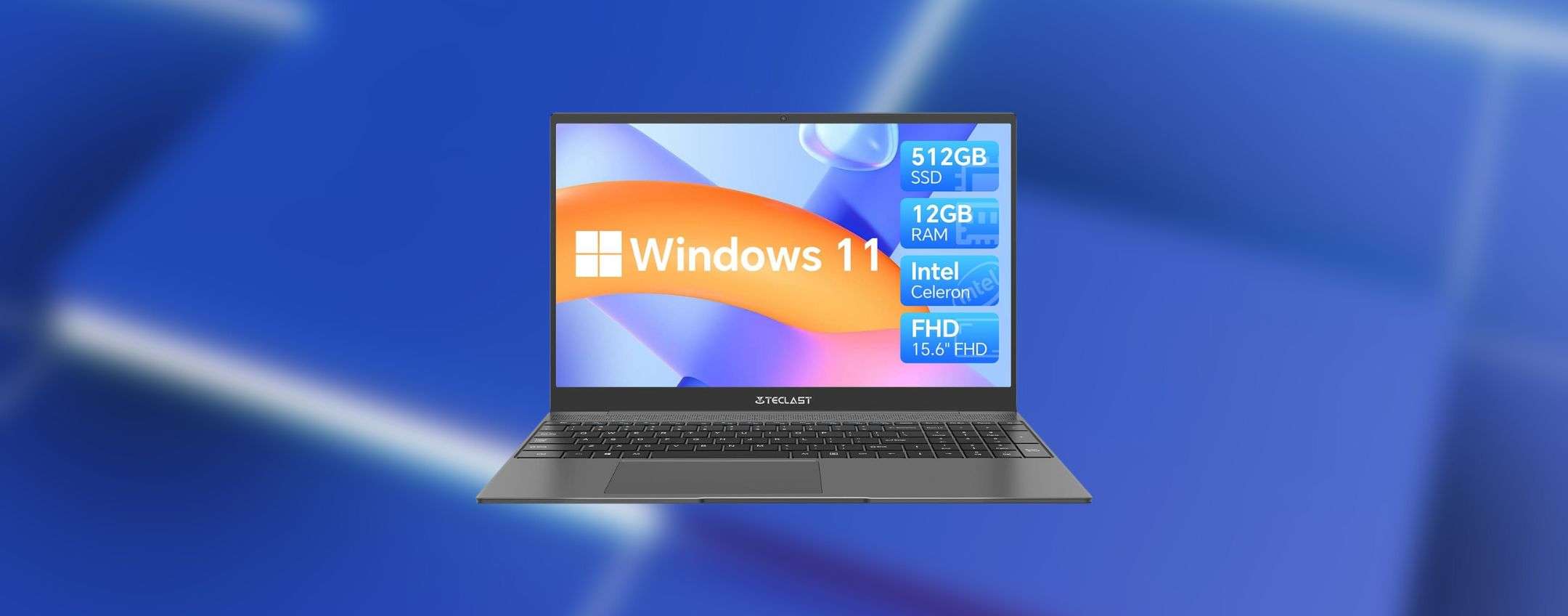Notebook con 12GB RAM, SSD 512GB e Windows 11 a soli 299 euro (Amazon)