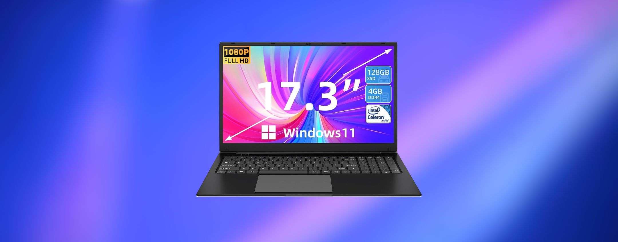 PC portatile 17" con 12GB RAM e SSD 512GB in SUPER SCONTO su Amazon