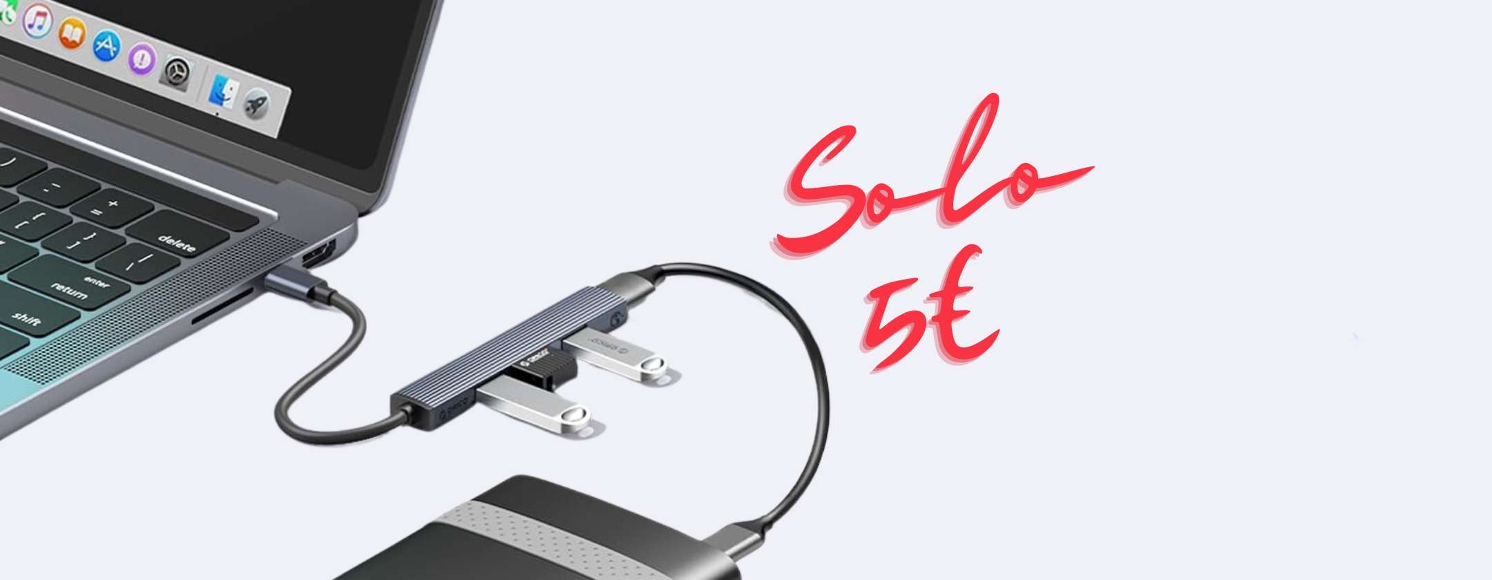 Mini Hub USB a soli 5,39€: attiva Coupon 50% + Codice 10%