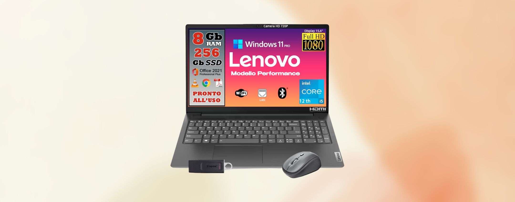 Notebook con i5, 8GB RAM, SSD 512GB, Office e Windows in offerta