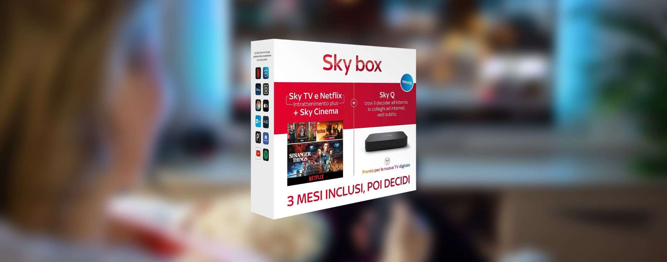 Sky Box con 3 mesi di Sky TV e Netflix in OFFERTA su Amazon (-31%)
