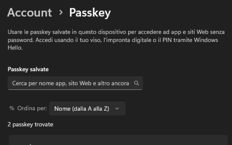 Windows 11: passkey e altre funzionalità di sicurezza