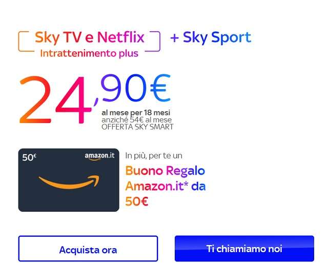 Sky TV, Netflix e Sky Sport insieme a soli 24,90 euro al mese (ULTIMI ... Sky TV, Netflix e Sky Sport insieme a soli 24,90 euro al mese (ULTIMI ...
