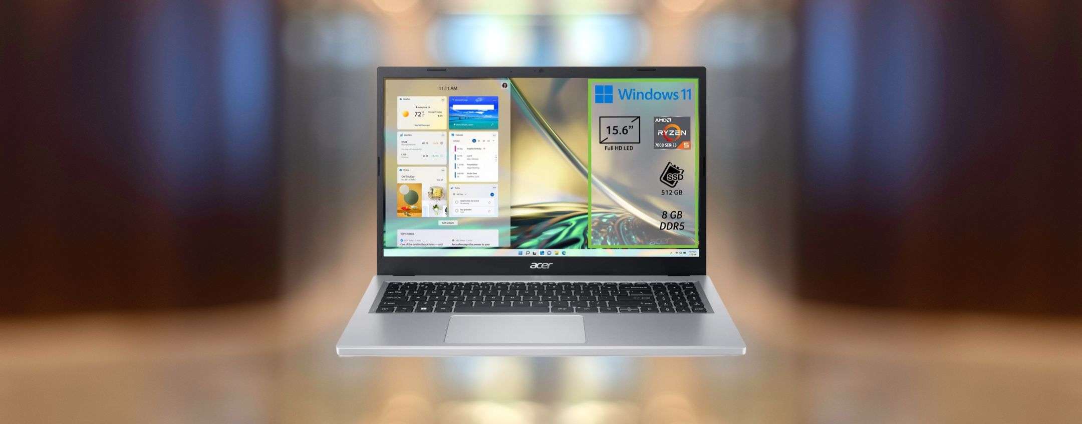 Acer Aspire 3: Ryzen 5, 8GB RAM e SSD 512GB in SCONTO PRIME (-15%)