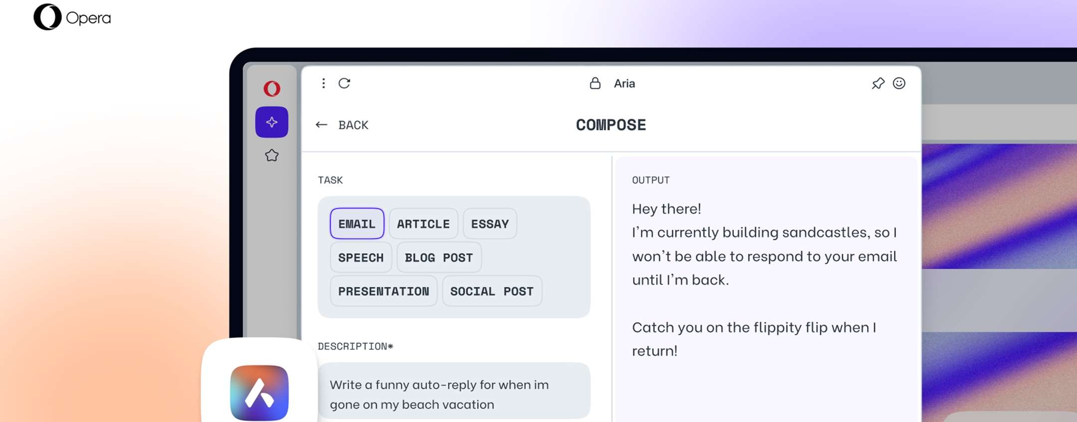Opera Aria: il browser con l’intelligenza artificiale che cambia tutto