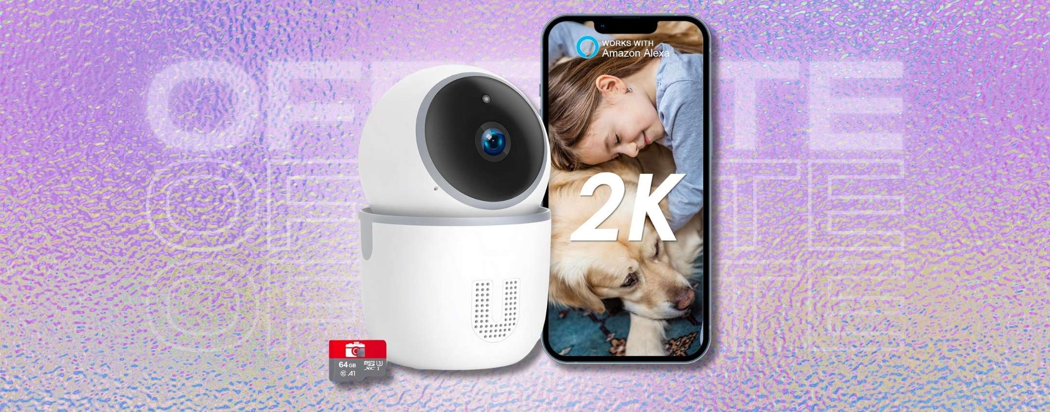 Telecamera a 360° da interno, con 2K di risoluzione e funzioni SMART