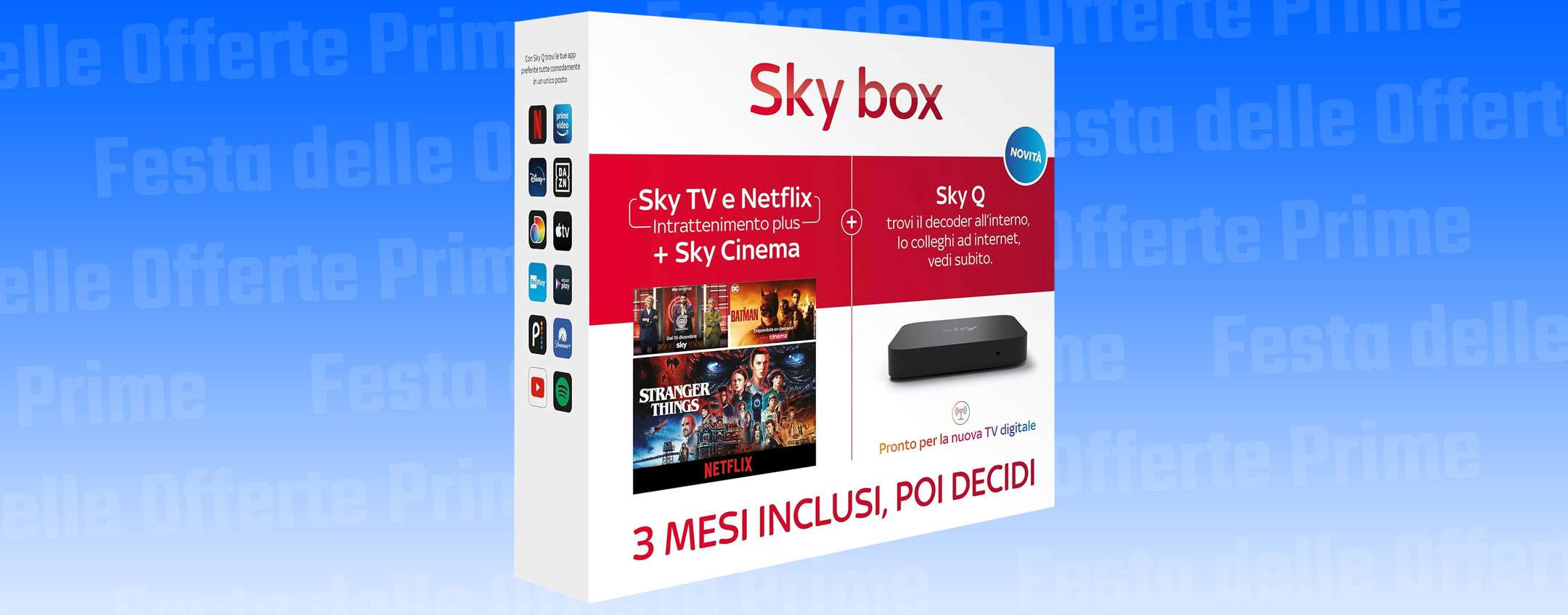 Sky Box con Sky TV e Netflix a 20€ (offerta a tempo)
