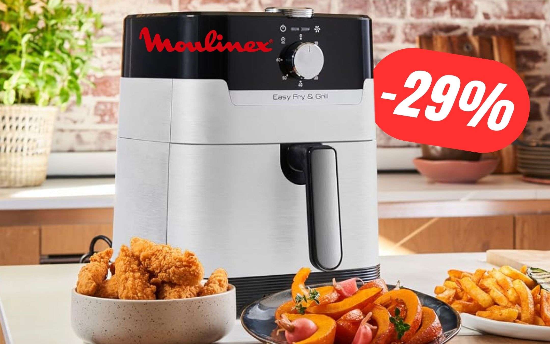 La Friggitrice ad Aria Moulinex è in OFFERTA LAMPO su Amazon!