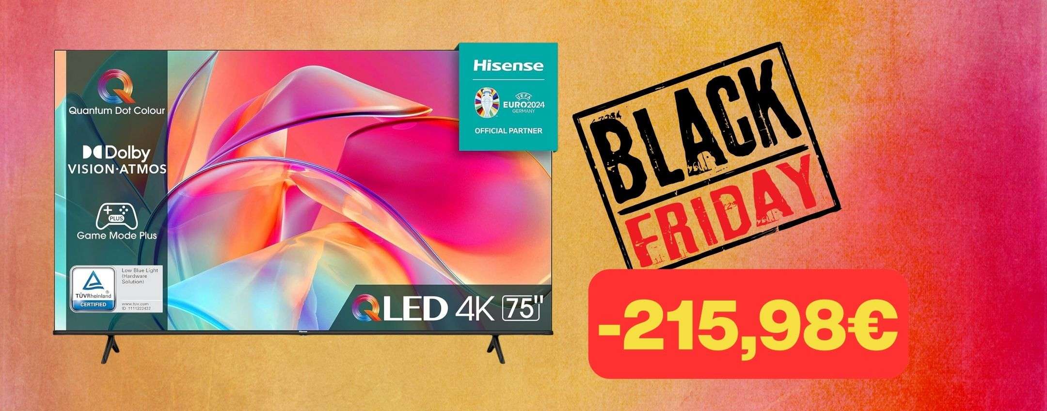 Smart TV Hisense 75": attiva il coupon e ricevi uno sconto di 215,98€