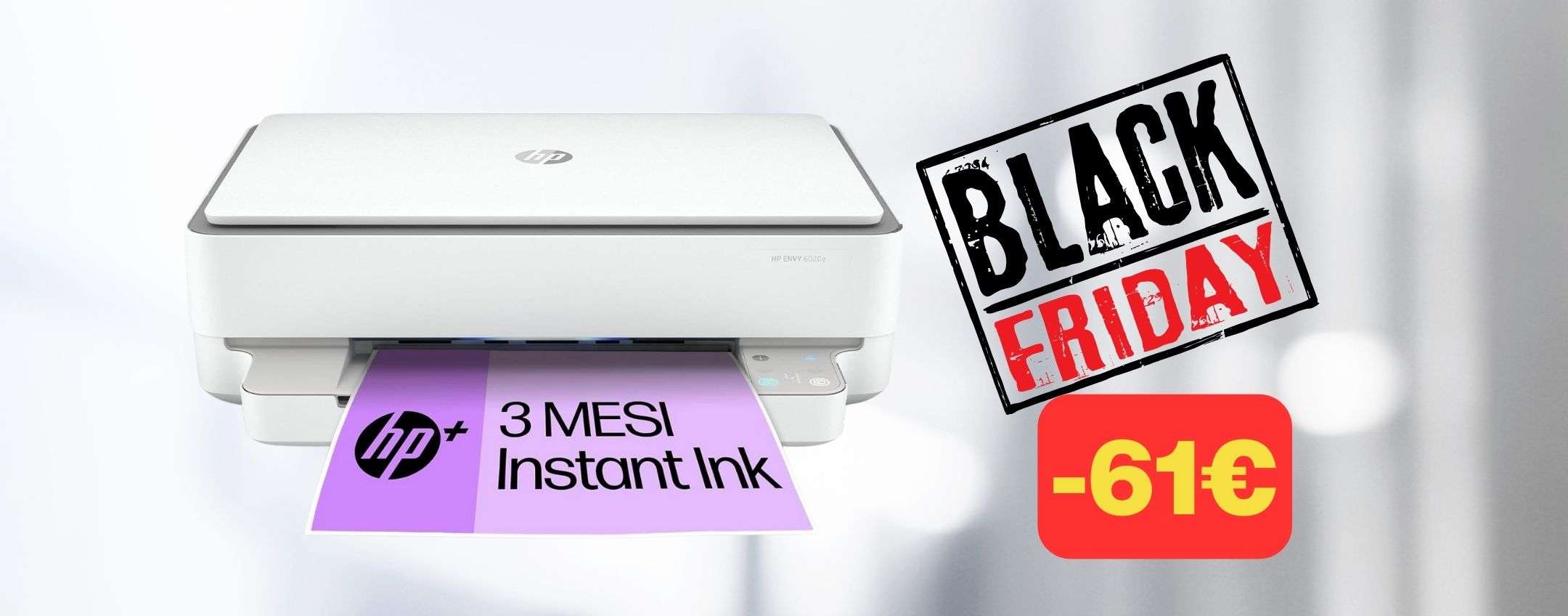 Stampante HP multifunzione in OTTIMO SCONTO Black Friday (-61€)