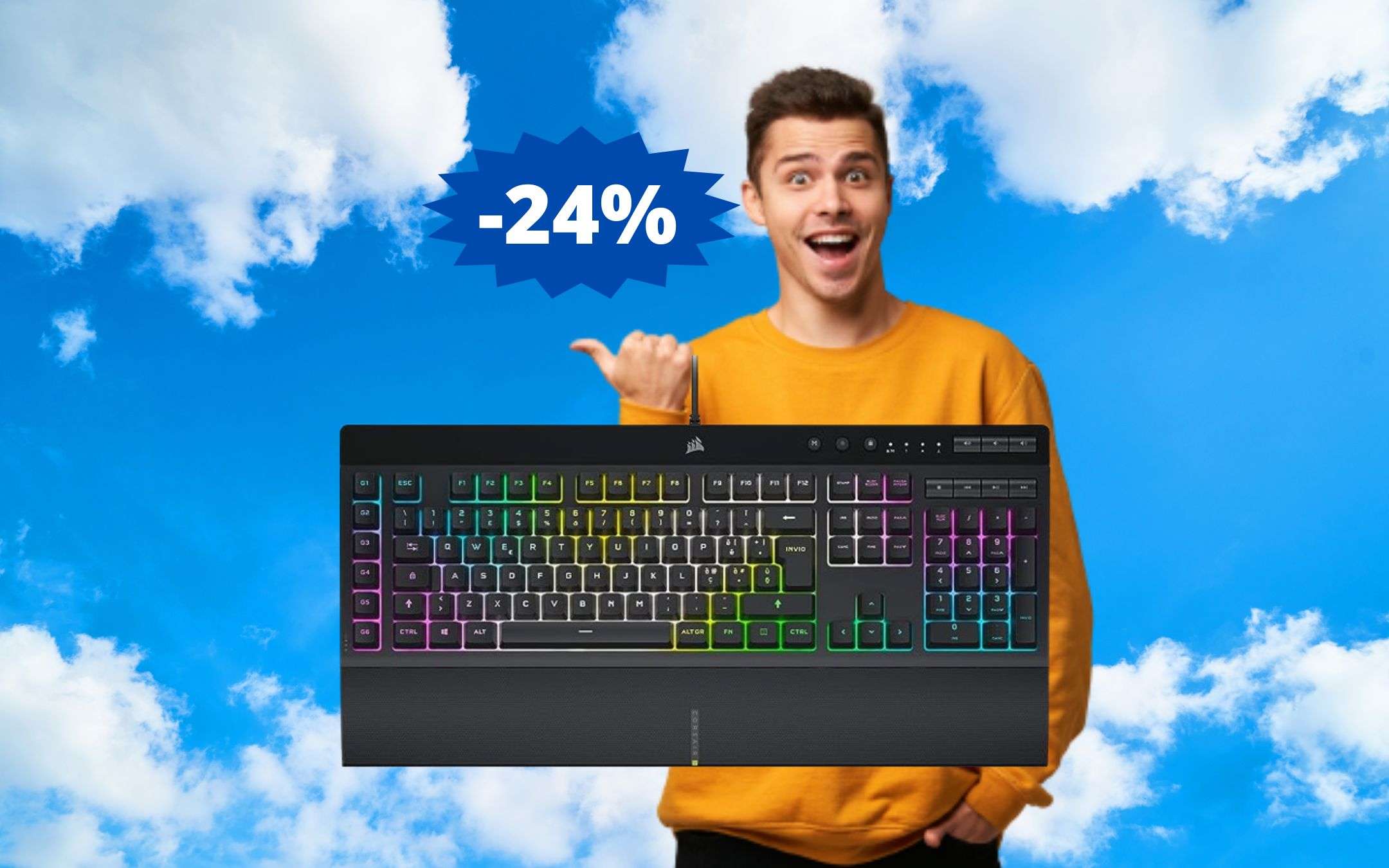 Corsair K55 RGB PRO XT: SUPER sconto Black Friday (-24%)