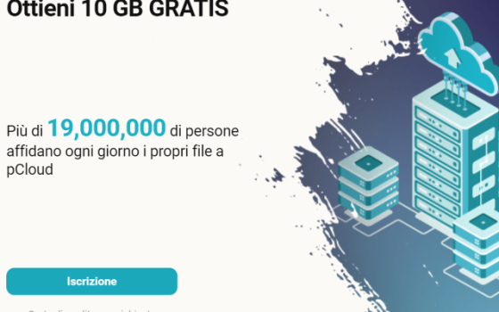 Iscriviti a pCloud e ottieni 10 GB gratis per archiviare file