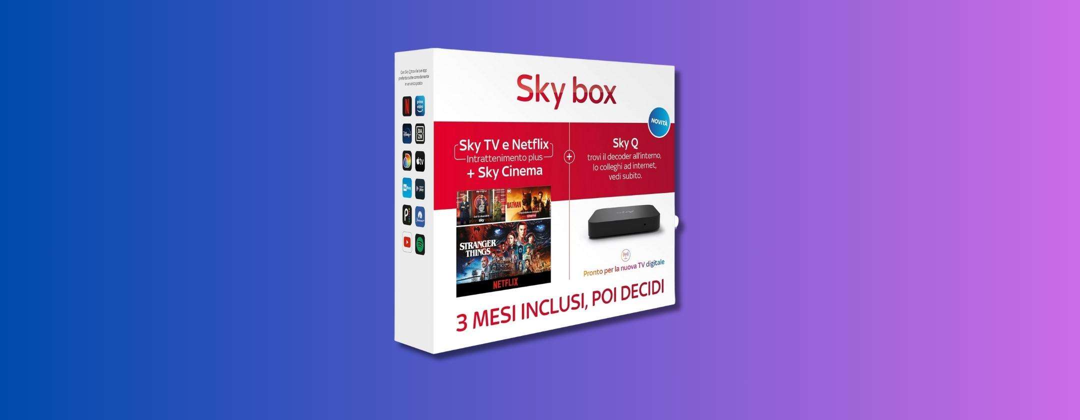 Sky TV, Netflix e Cinema a 7€ al mese con il Black Friday Amazon
