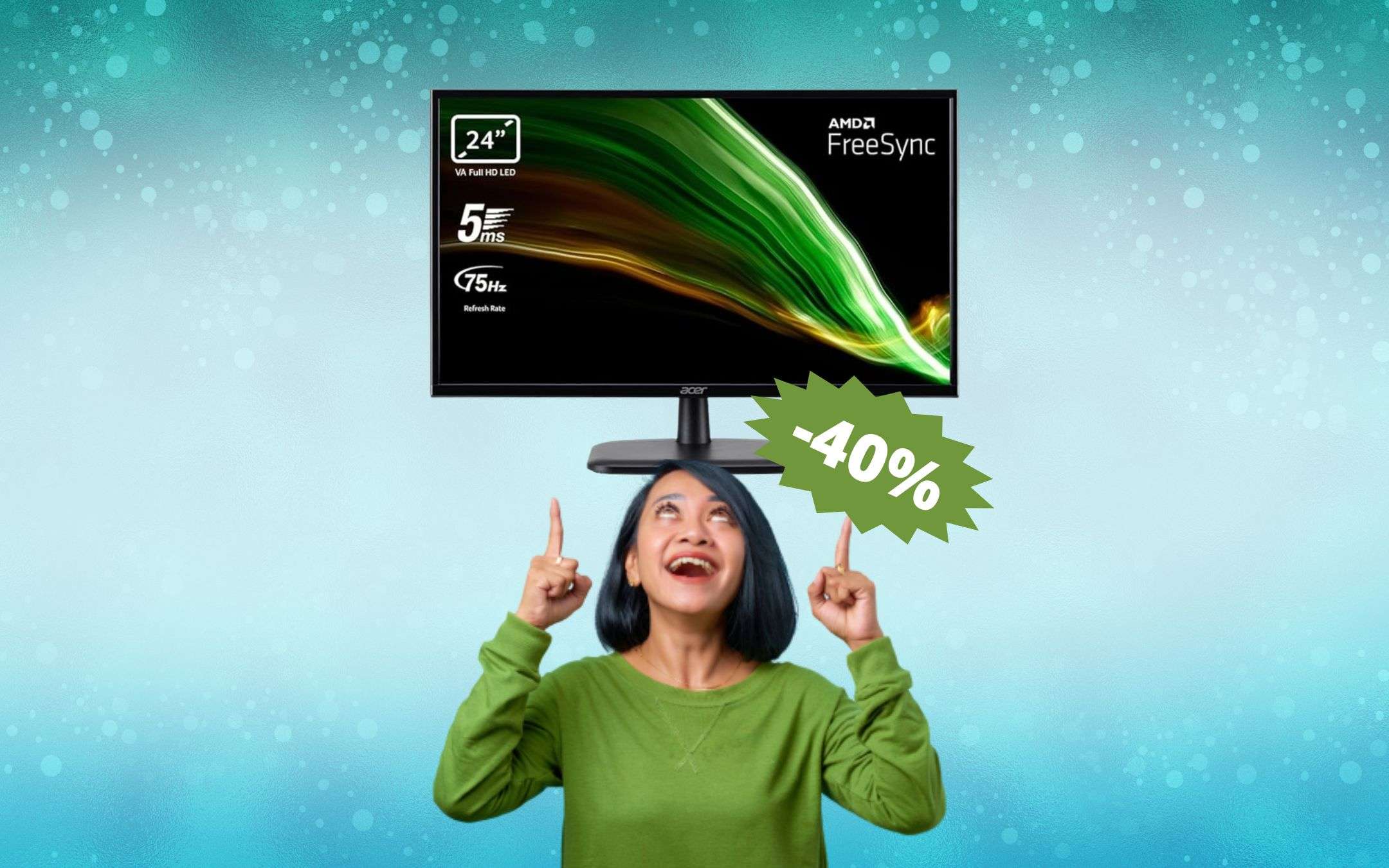 Monitor Acer 24": AFFARE da non perdere su Amazon (-40%)