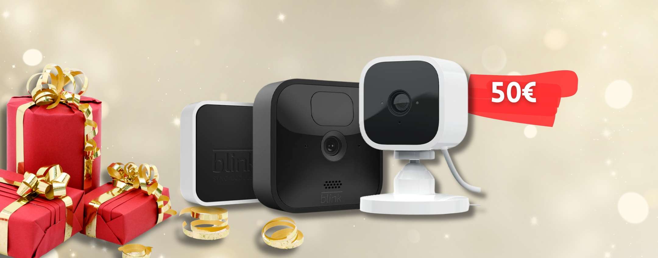 Super bundle SICUREZZA: telecamera esterno + interno BLINK a soli 50€
