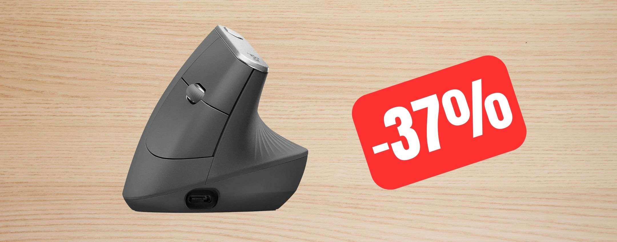 Mouse verticale Logitech Mx: che SCONTO su Amazon (-37%)