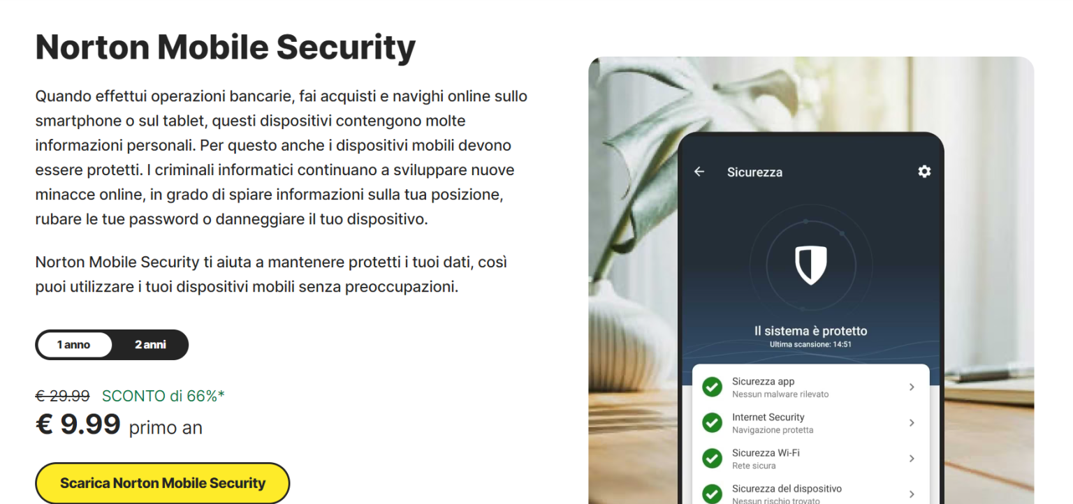 Norton Mobile Security: proteggi il tuo smartphone a 9,99€ all'anno