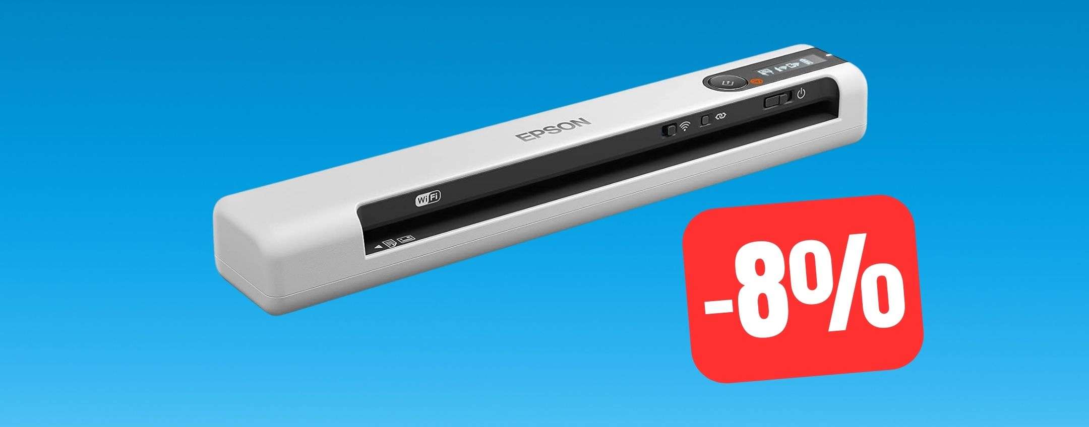 Epson Workforce DS-80W: scanner portatile A4 in OFFERTA su Amazon