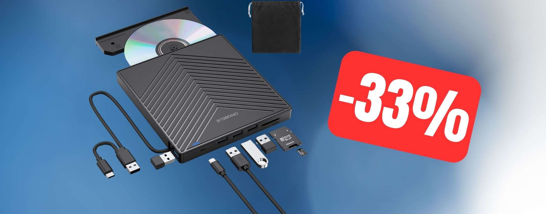 Masterizzatore DVD e Hub USB 8-in-1: il 2-in-1 che non ti aspetti