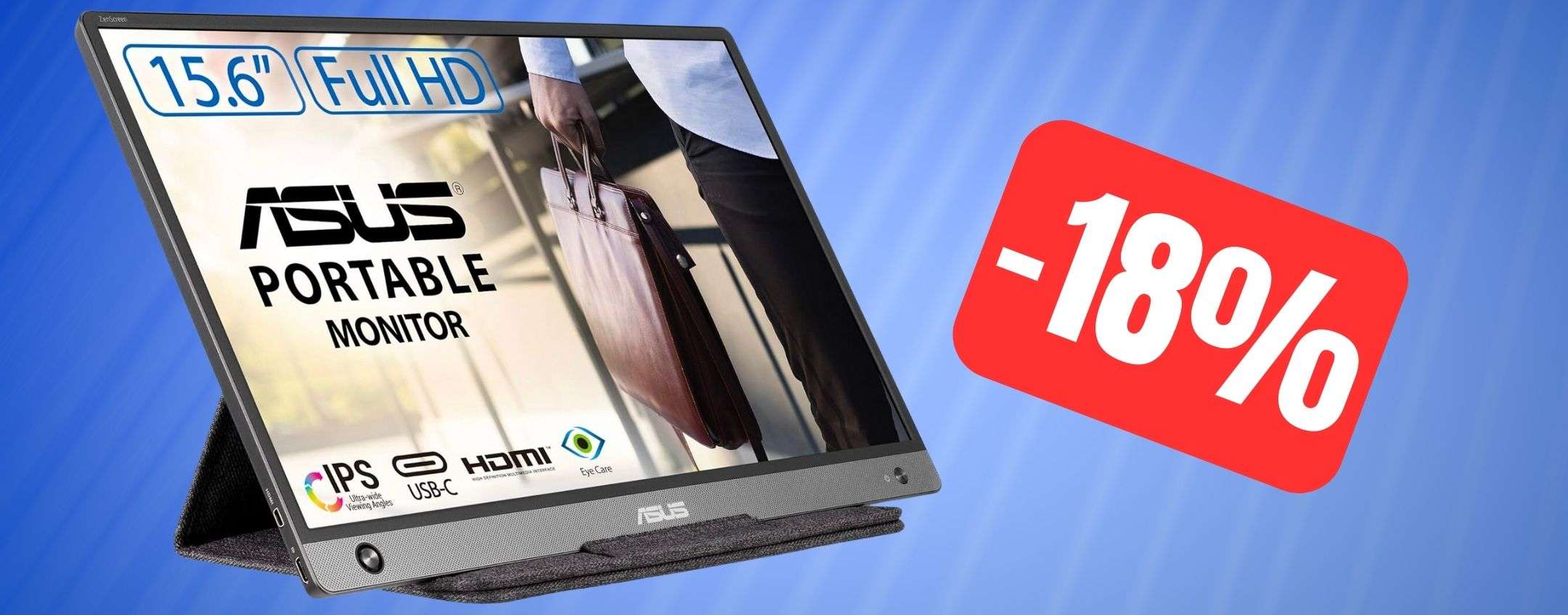 Monitor portatile ASUS in ottima OFFERTA LAMPO su Amazon