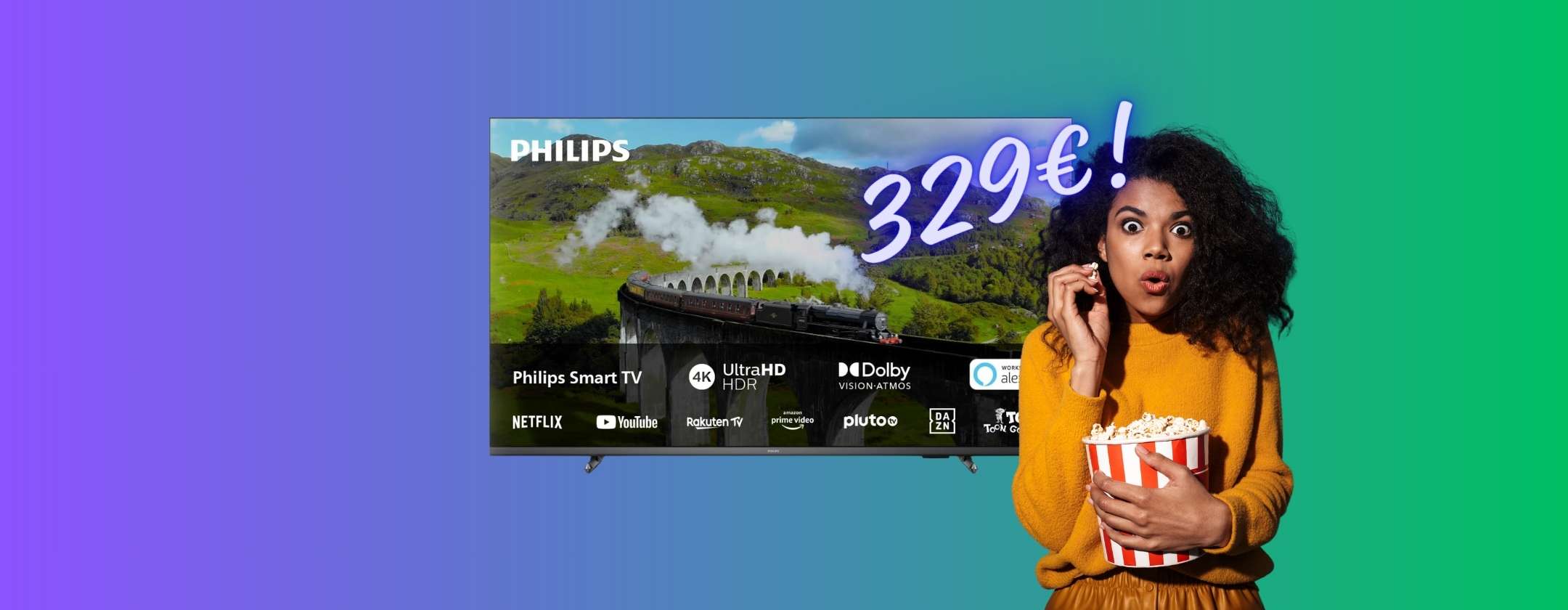 Smart TV 4K Philips 50" a soli 329€: minimo storico Amazon
