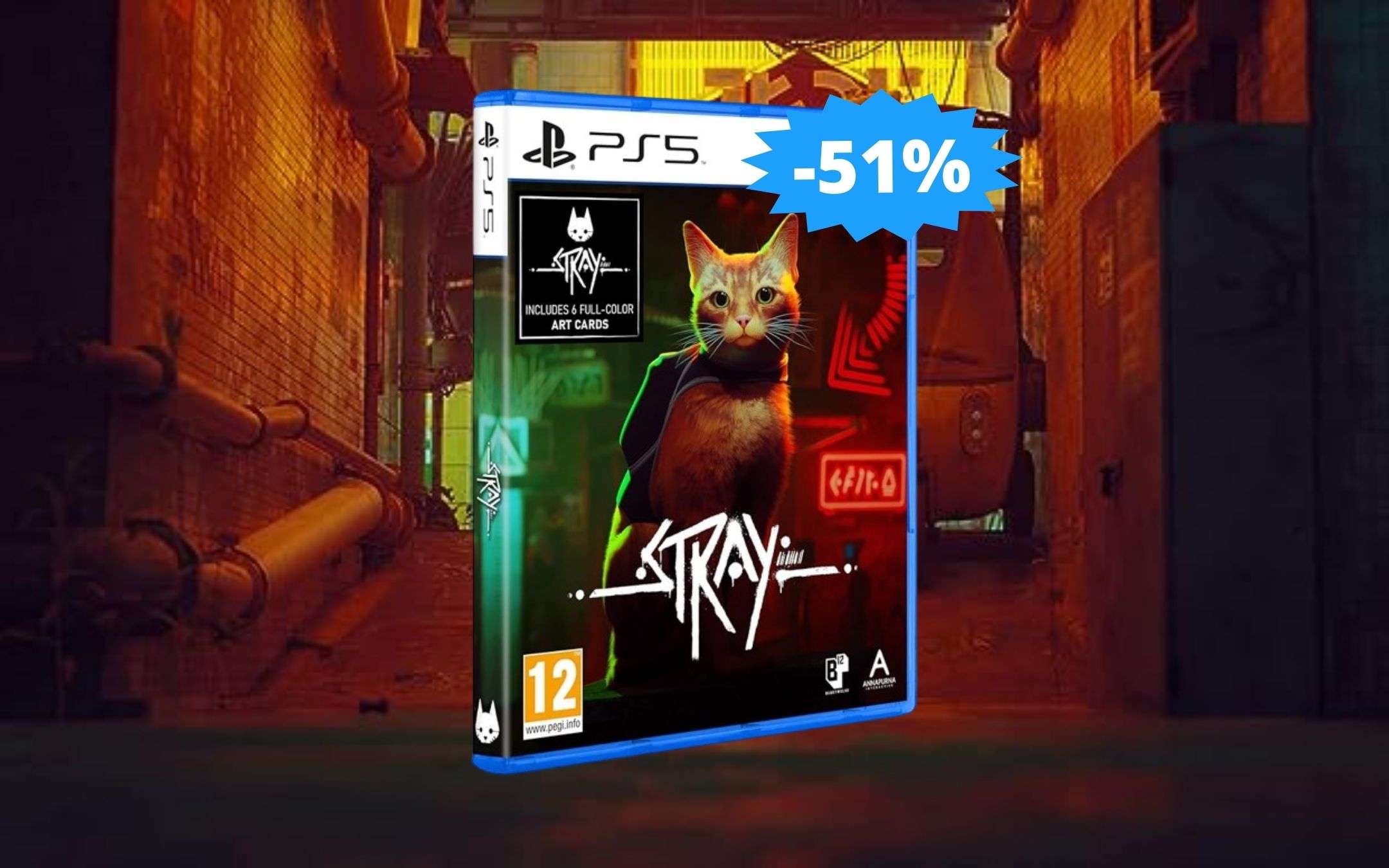Stray per PS5: nei panni di un gatto - sconto FOLLE (-51%)