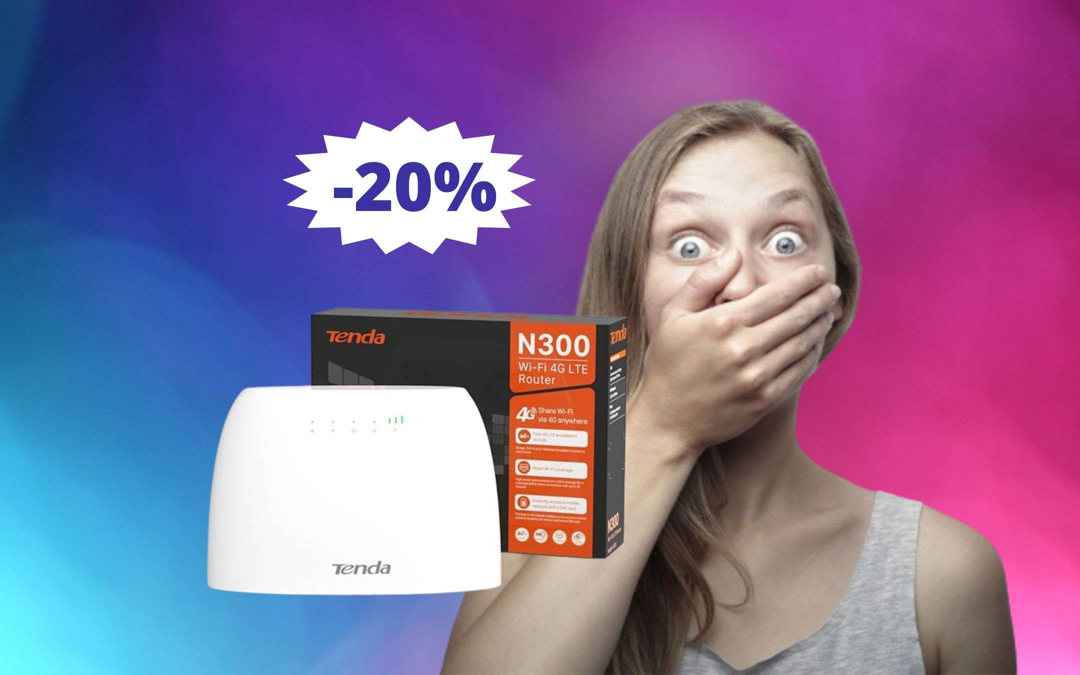 Modem Tenda N300: MIGLIORA la tua connessione Wi-Fi (-20%)