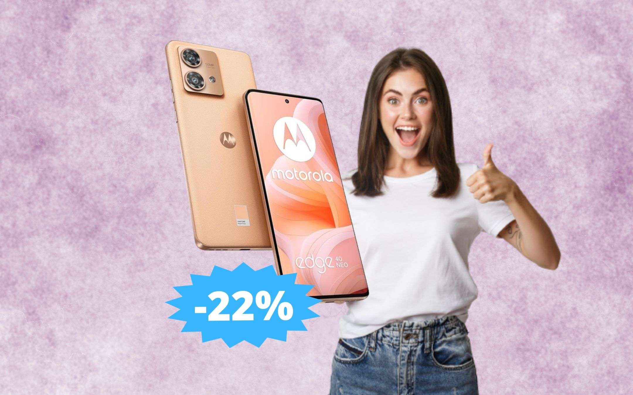 Motorola Edge 40 Neo: sconto ESCLUSIVO su Amazon (-22%)