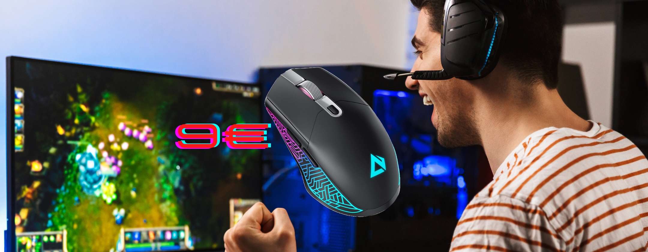 Mouse Gaming Aukey GM-F3: precisione SPAZIALE a soli 9€