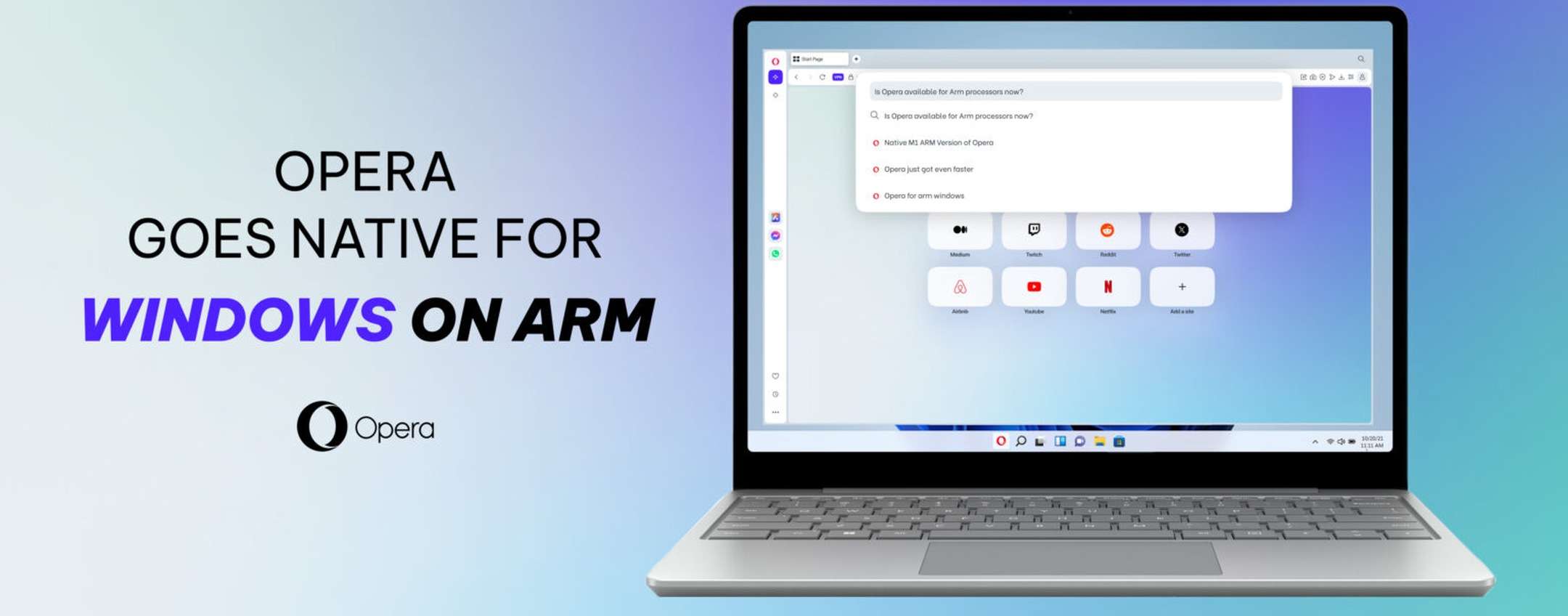 Opera: versione nativa per Windows su ARM