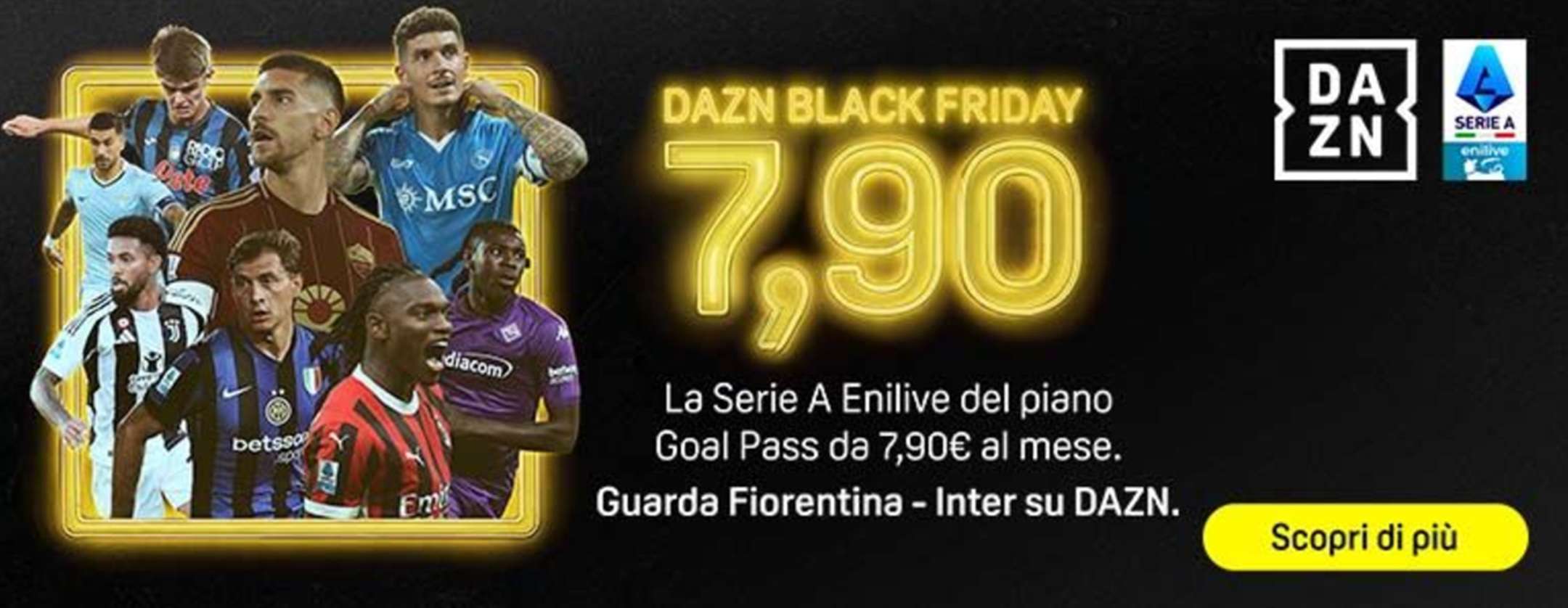 DAZN: la Serie A del Goal Pass in offerta a 7,90 euro al mese