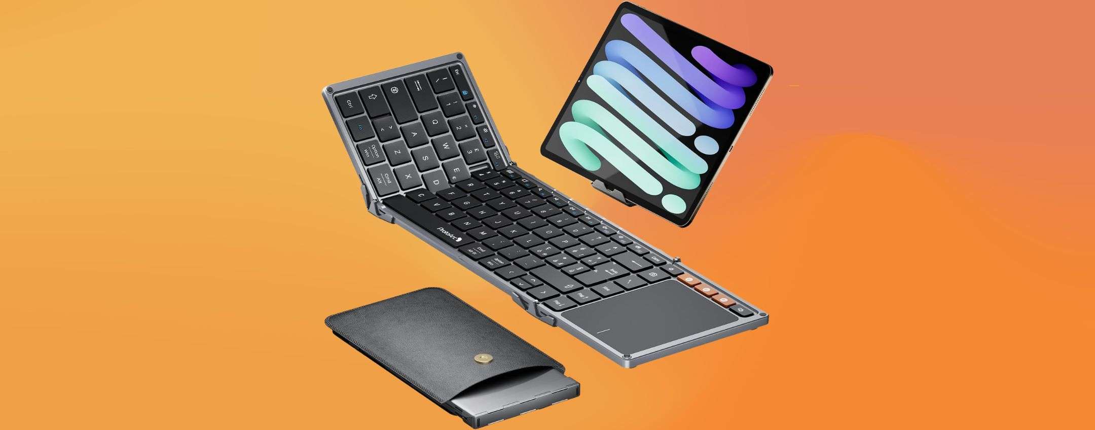 Tastiera bluetooth pieghevole: ottimo doppio sconto su Amazon